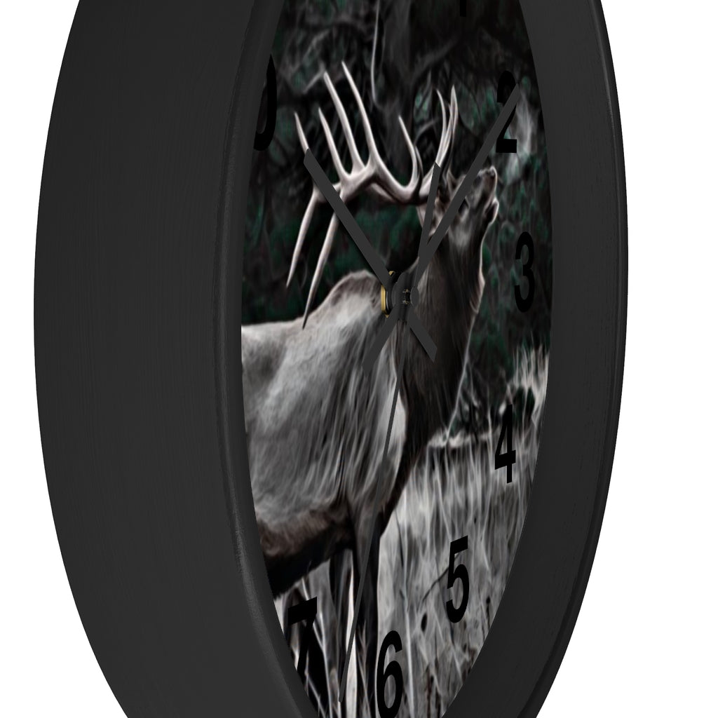 Bugling Bull Elk Wall Clock by Northwoodsman Designs